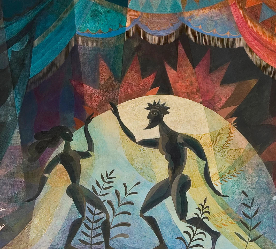 Puppeteers - A print of a painting of a puppet show – Sarah Young